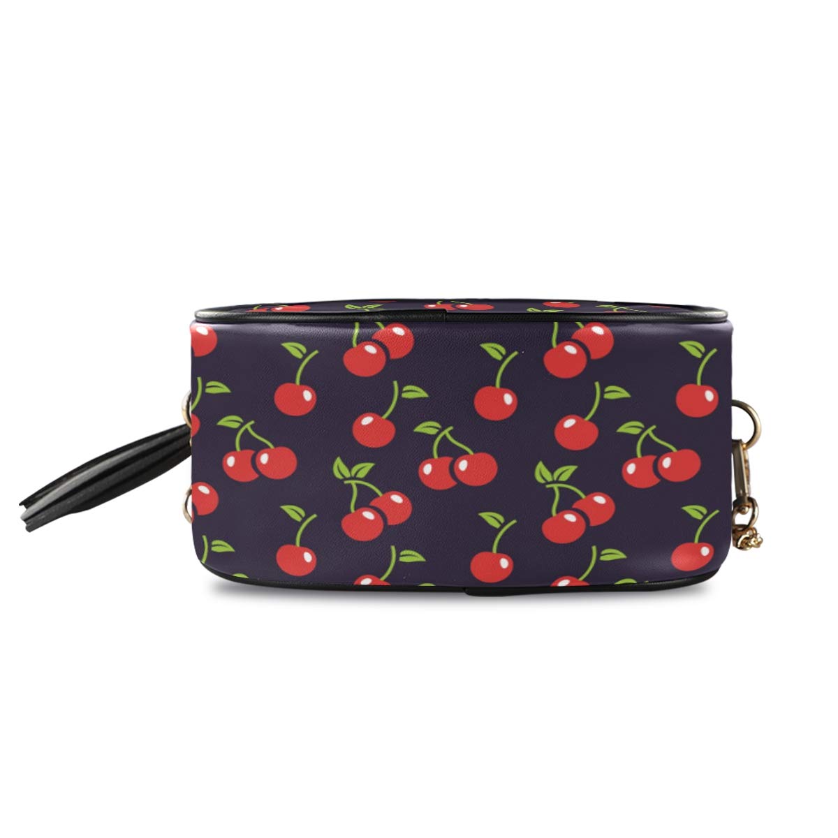 ALAZA PU Leather Small Crossbody Bag Purse Wallet Cherry Red Cell Phone Bags with Adjustable Chain Strap & Multi Pocket