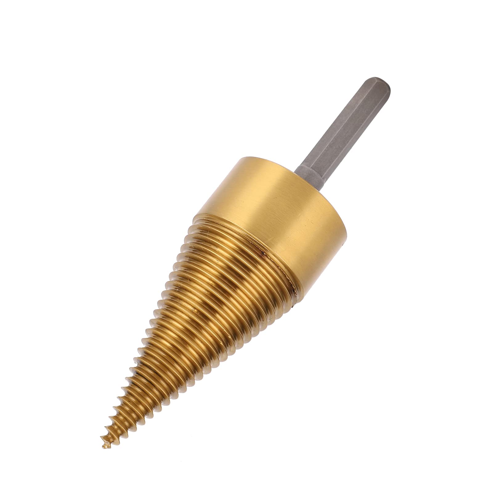 Hex Shank Drill Screw Cone, 42mm Ti Plating Split Tool Twist Firewood Splitter, Tree Stump Breaker Wood Cone Punch Drill Bit