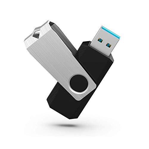 128GB USB 3.0 Flash Drive, K&ZZ Thumb Drives Swivel USB Drive Gig Stick High Speed Memory Stick Backup Flash Disk for Fold Digital Data Storage with Black Portable Lanyard,128 GB