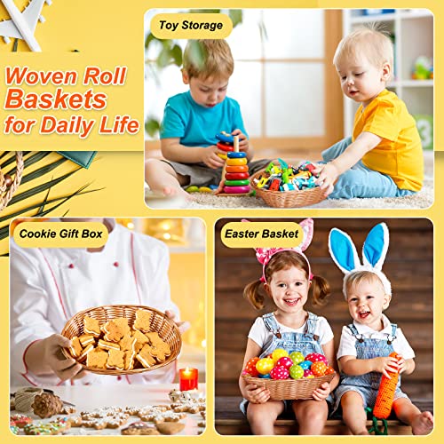 24 Pack Plastic Oval Basket Small Fruit Bread Basket Food Storage Basket Bin for Gifts Empty Home Kitchen Restaurant Food Serving Storage Display Decor