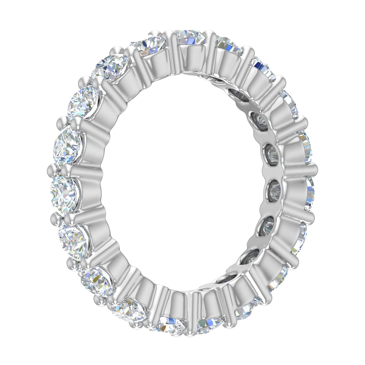 2 Carat Diamond Eternity Wedding Band Ring in 14K White Gold (Value Collection) - IGI Certified (Ring Size 7.5) (I1-I2 Clarity)