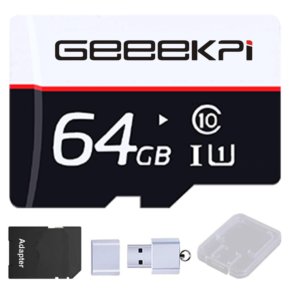 GeeekPi Case with PWM Fan for Raspberry Pi 4, 18W 5V 3.6A Power Supply for Raspberry Pi 4, Heatsinks, 64GB Preloaded (RPI OS) Card, Card Reader, Micro HDMI Cable, for Raspberry Pi 4 8GB/4GB/2GB/1GB