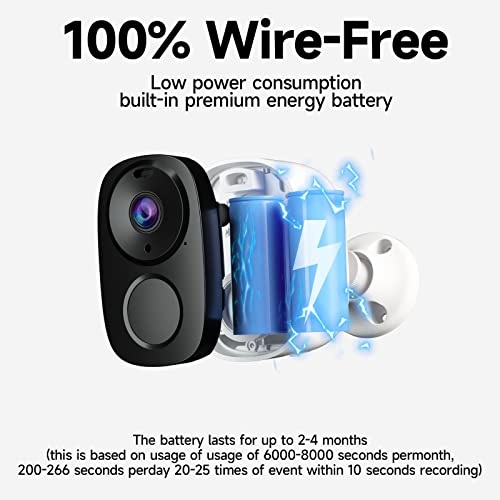2Pack Security Cameras Outdoor Wireless,2K Battery Powered Camera for Home Security, Cloud/SD(up to 256G), No Monthly Fee, AI Motion Detection, Color Night Vision,2-Way Audio, Compatible with Alexa