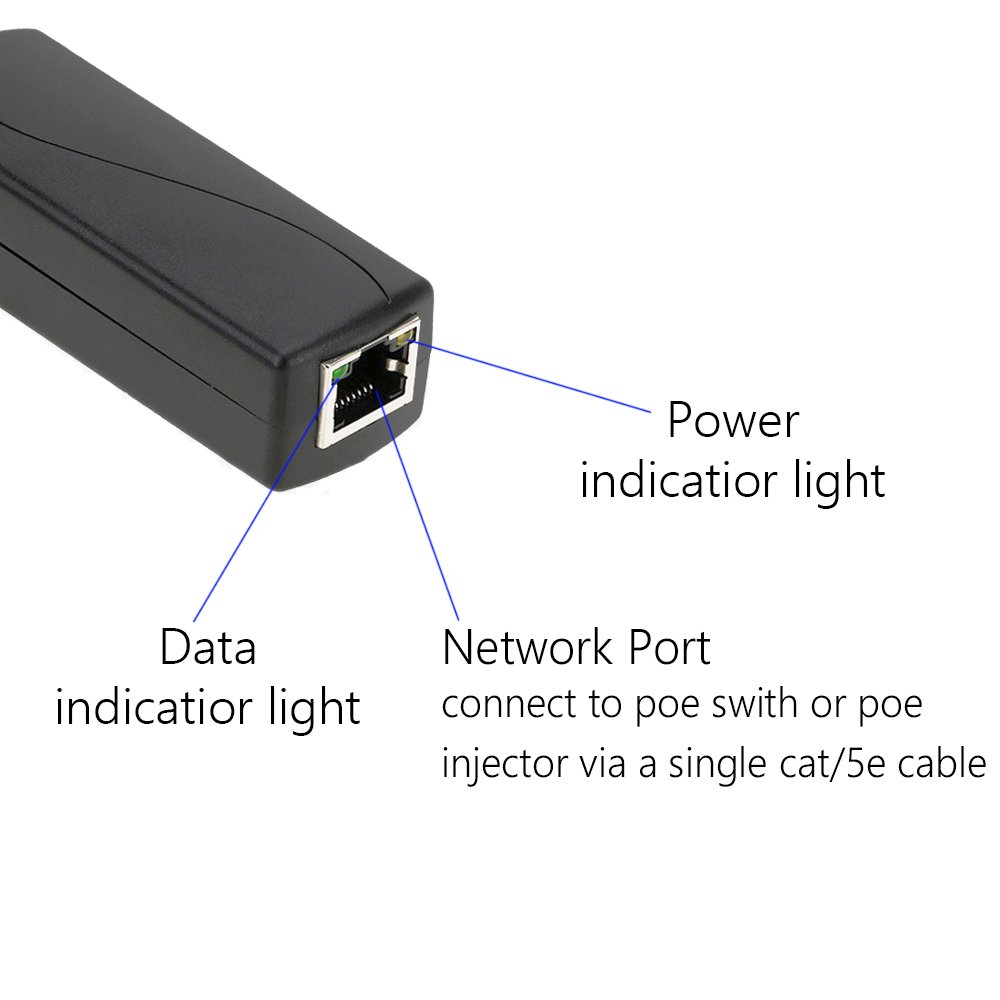 ANVISION Active 48V to 12V PoE Splitter Adapter, IEEE 802.3af Compliant 10/100Mbps, DC 12V Output