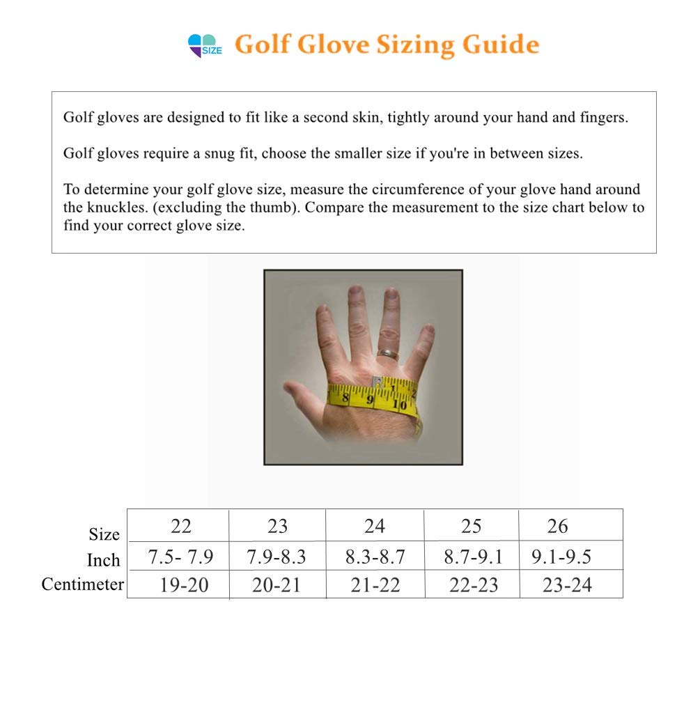 2 Pack Golf Gloves for Men - Premium Cabretta Leather Glove Left Hand (Natural White (Worn on Left Hand), 26=X-Large)
