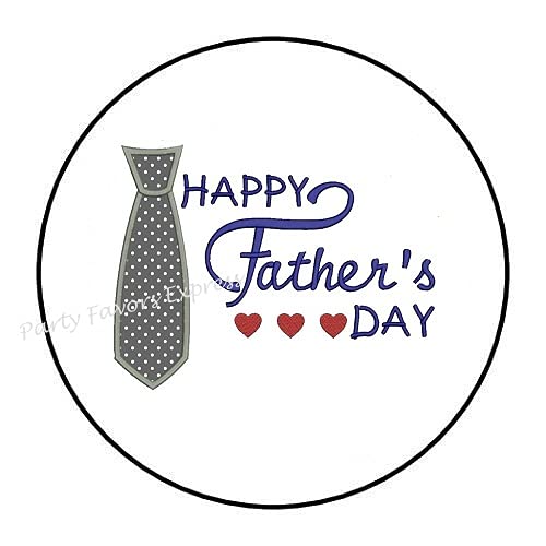 Happy Father's Day Stickers Envelope Seals Labels 1.5" Round (30)