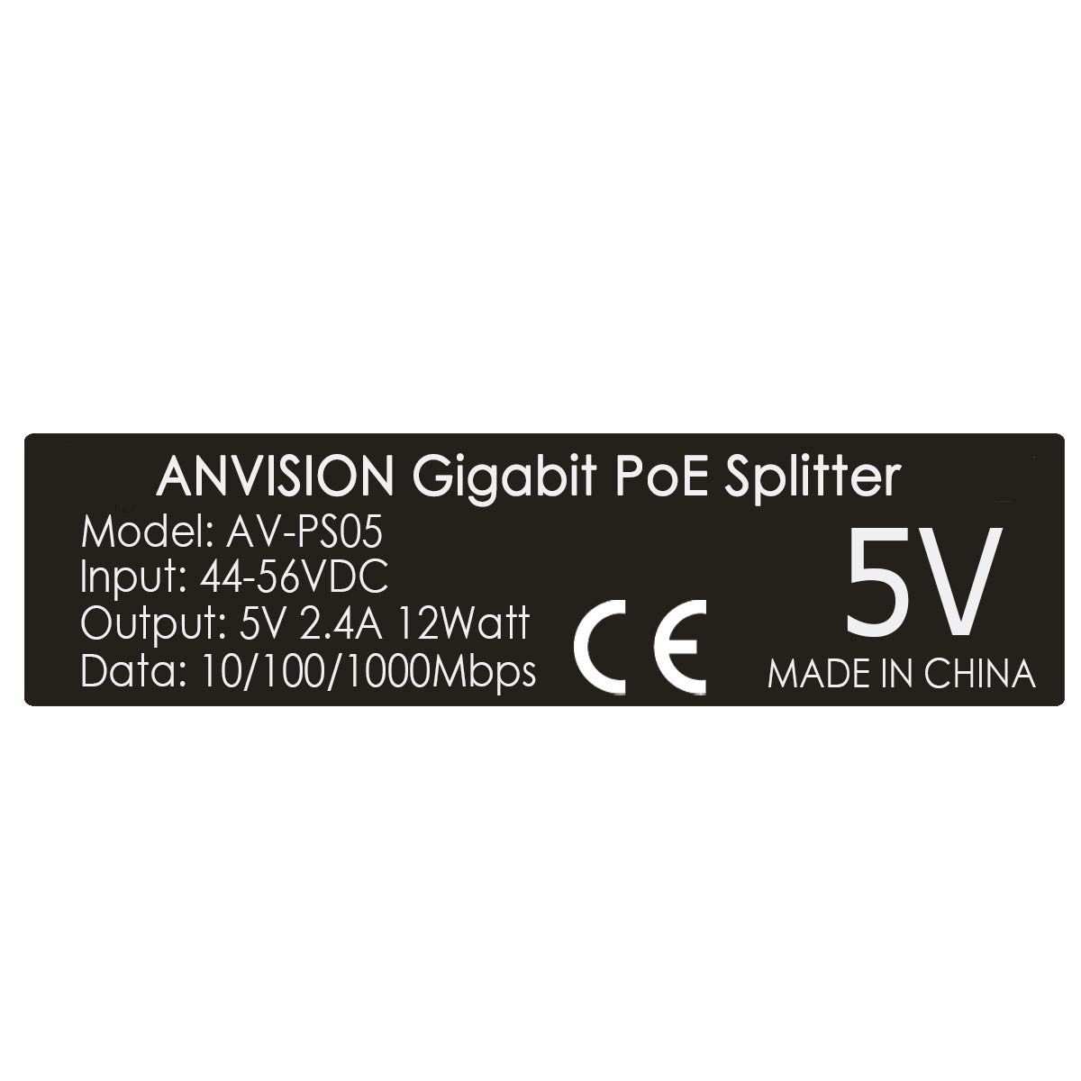 ANVISION Gigabit PoE Splitter, 48V to 5V 2.4A Micro USB Ethernet Adapter, Compatible with Raspberry Pi 3B+, IP Camera and More