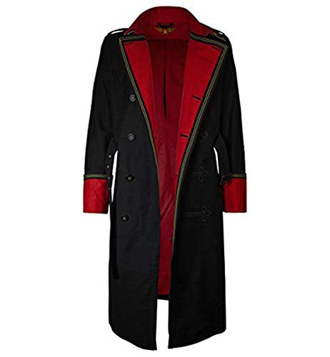 40k Warhammer Iconic Imperial Guard Costume Long Coat Red and Black Combination (Medium) (XX-Large)