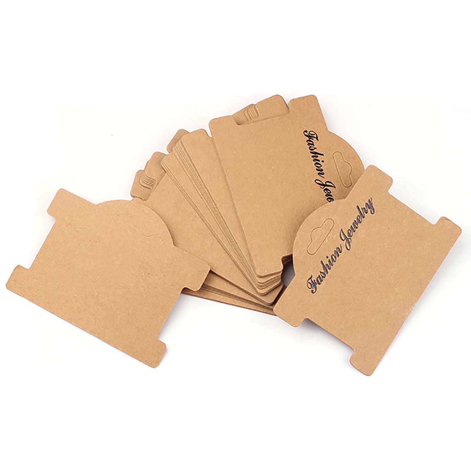 100pcs Jewelry Display Cards Bracelet Display Cards Necklace Card Holder Hanging Cards Earrings Showing Tags (3.7x3 in, Brown)