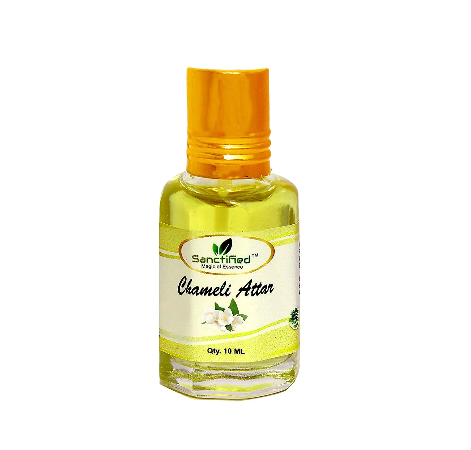 SANCTIFIED Chameli Ittar Perfume Natural Long Lasting Non-Alcoholic (10 Ml), Chameli Attar (Lovely Floral Scent)