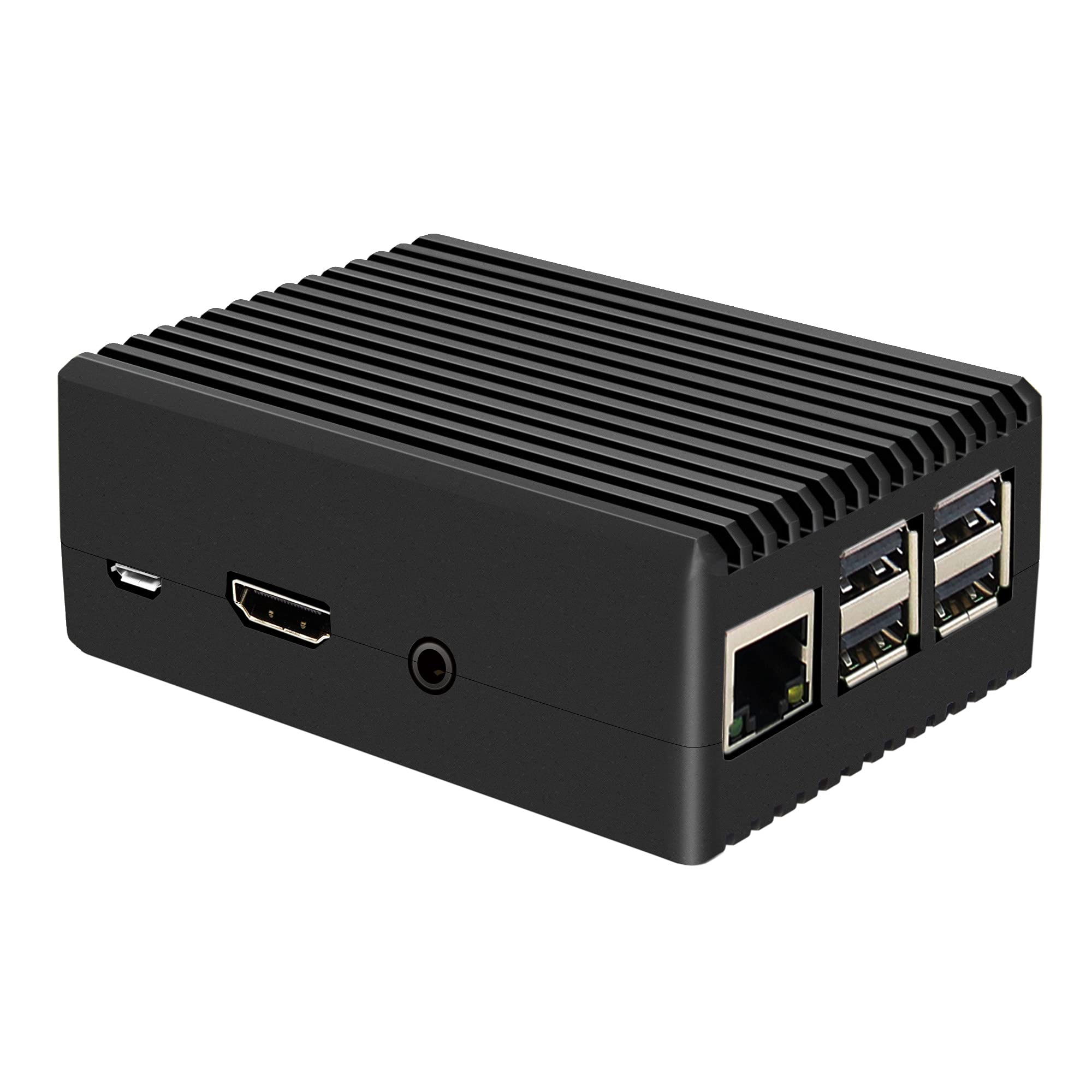 Geekworm for Raspberry Pi 3 B+ Case, Aluminum Alloy Heavy Duty Passive Cooling Metal Case with Heatsink Pillar Compatible with Raspberry Pi 3 Model B+/Raspberry Pi 3 Model B-Black (P252)