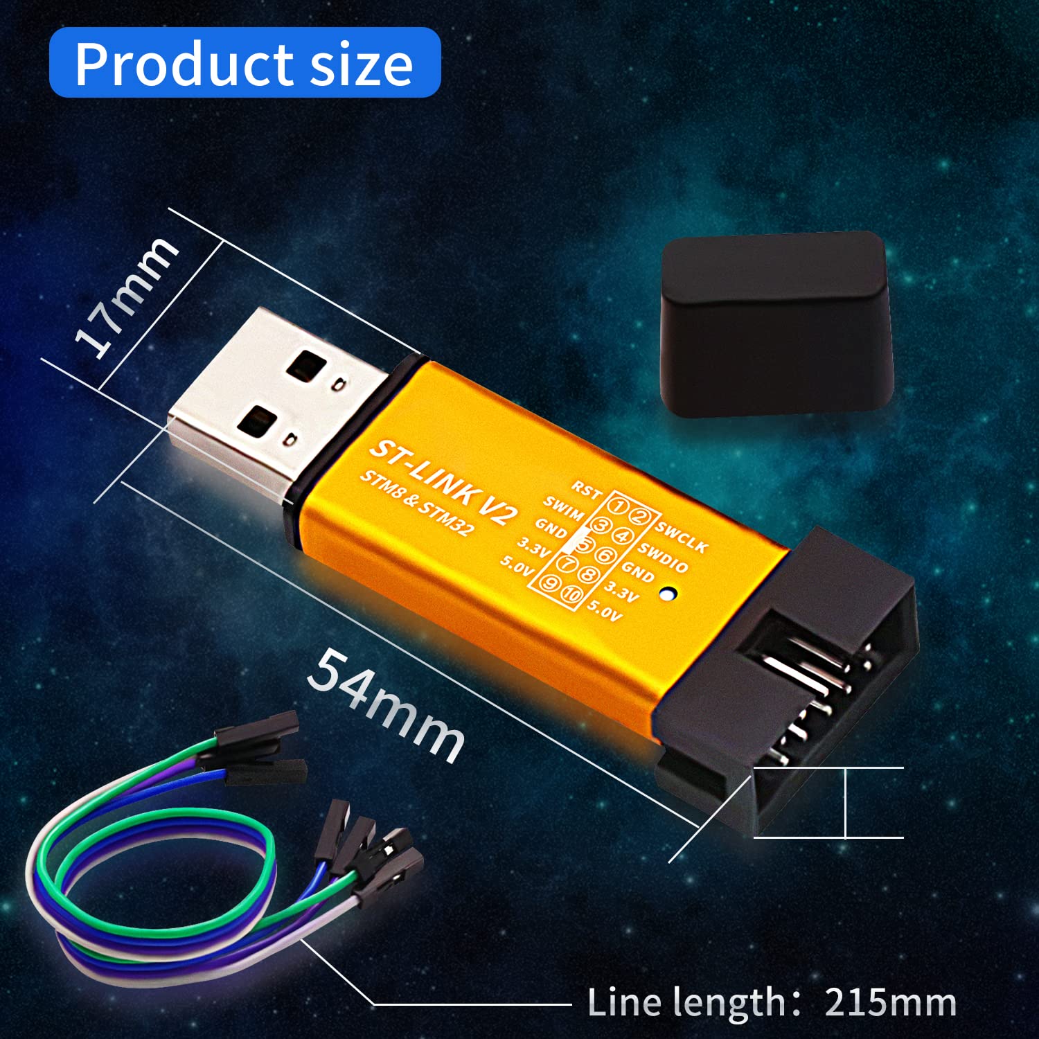 V TELESKY 2Pcs ST-Link V2 USB Programmer Support Programming Unit STM8 STM32 Editor with Cable (Random Color)