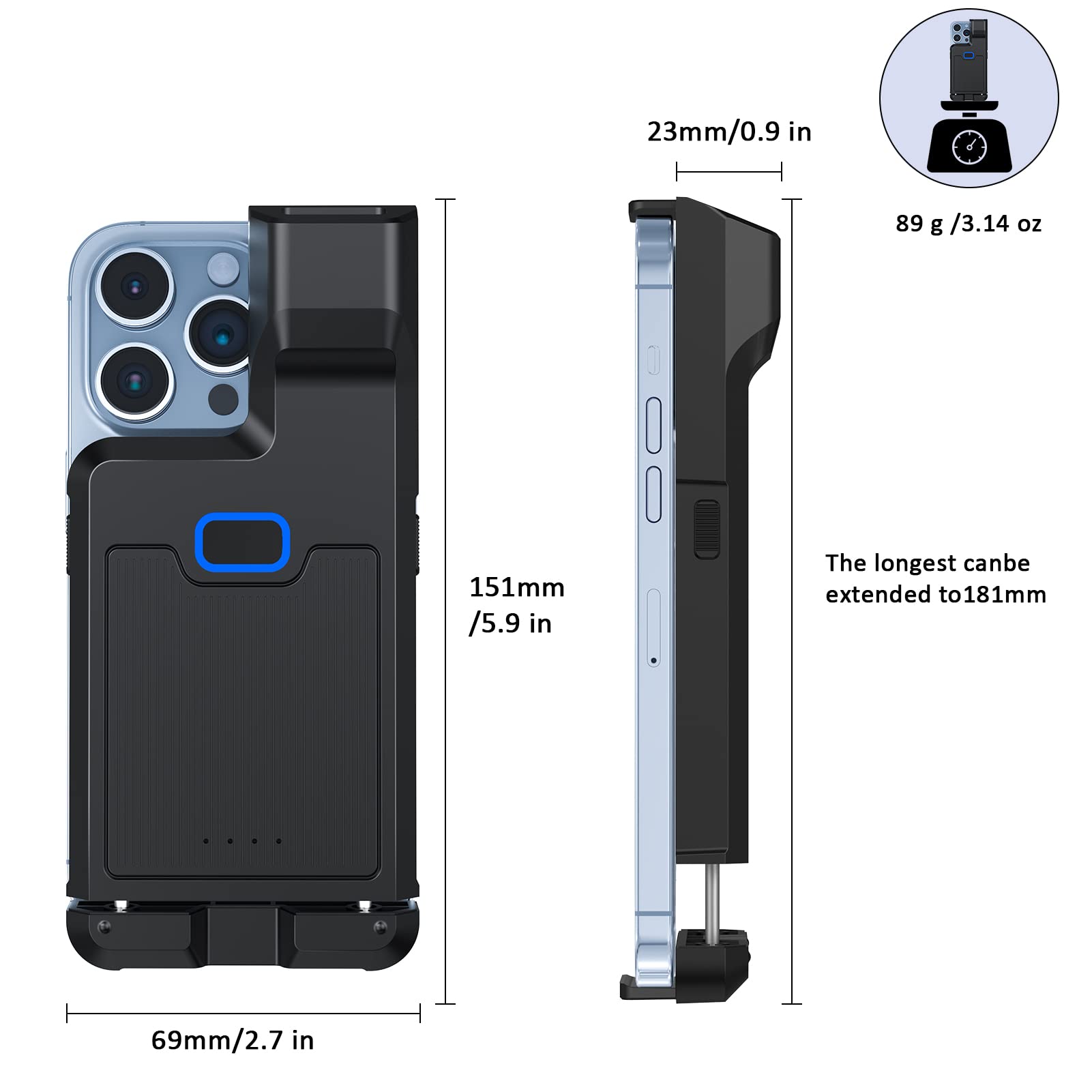 2D QR Bluetooth Barcode Scanner, Wireless Adjustable Back Clip Phone Bar Code Scanner for 1D 2D Data Matrix Code Reader, Work with iPhone, Android, iOS for Warehouse Library Book Inventory