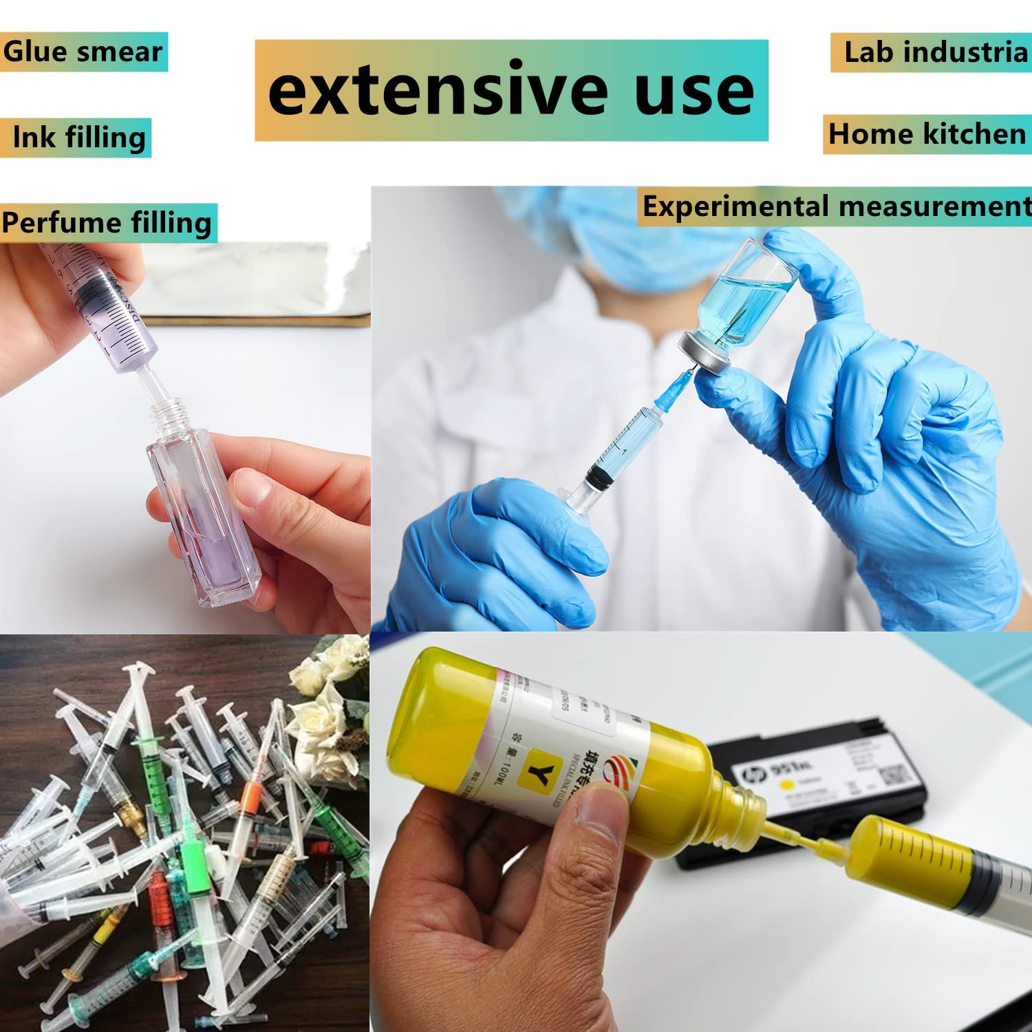 20Pack lastic Syringe, Individual Package Syringe and cap, Suitable for Lip Gloss, Paint, Epoxy Resin, Watering Plants, Glue Applicator or Oil, Measuring Liquids and Refilling (10ml)