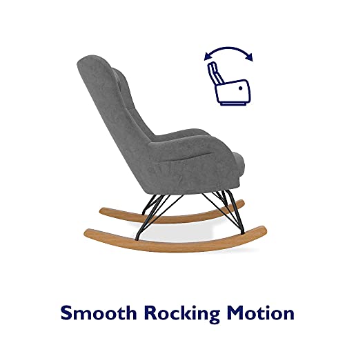 Baby Relax Cranbrook Rocker Accent Chair with Storage Pockets, Gray