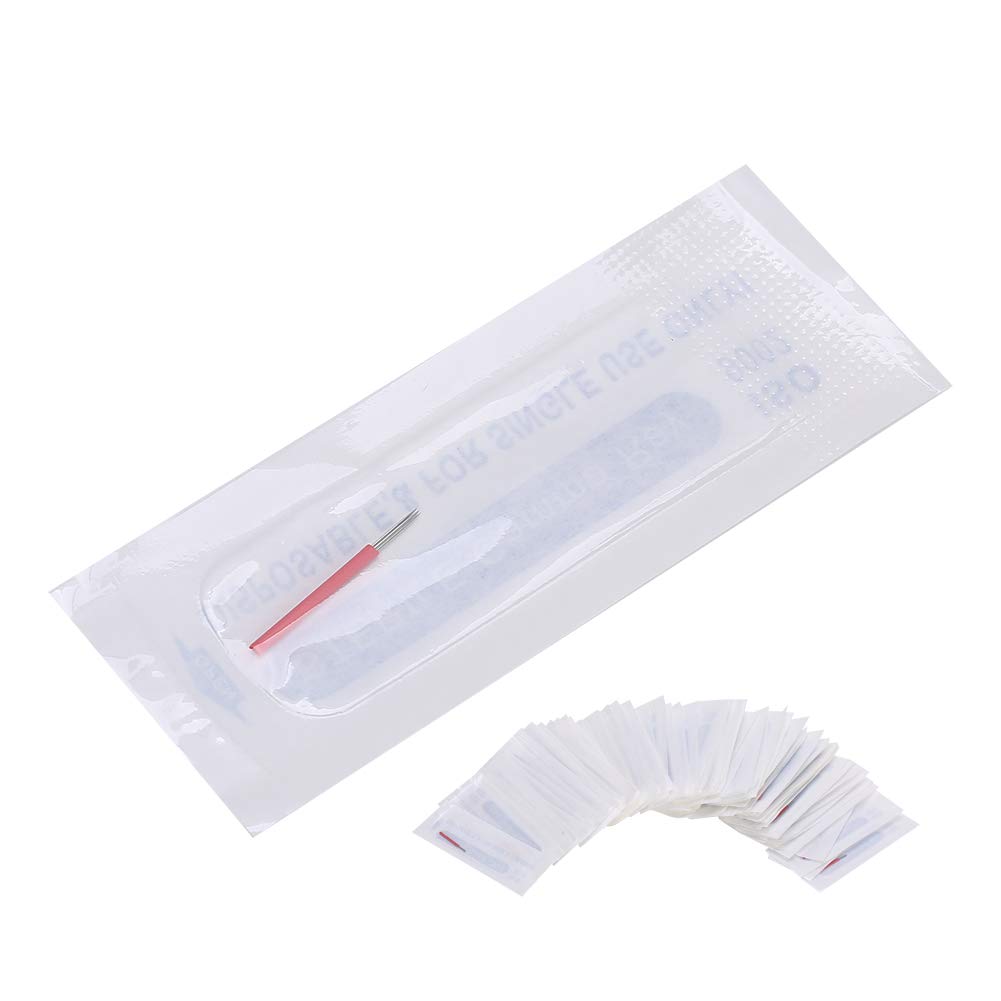100pcs Microblading Needles Eyebrow Tattoo Needle Semi‑permanent Manual Tattoo Needle Piercing Tattoo Supplies for Beauty Personal Care Tattoo(5RL)