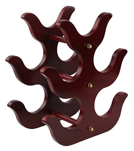 Cherish Wood Wine Rack, Freestanding Countertop Wine Bottle Holder, Wine Display Storage Shelf (5 Bottle)