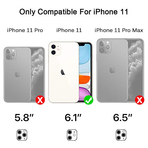 CAFEWICH iPhone 11 Case, Heavy Duty Shockproof 3-Layer Full Body Protective High Impact Tough Hybrid Rubber Rugged Durable Phone Cover for iPhone 11 6.1'' - Hot Pink Green