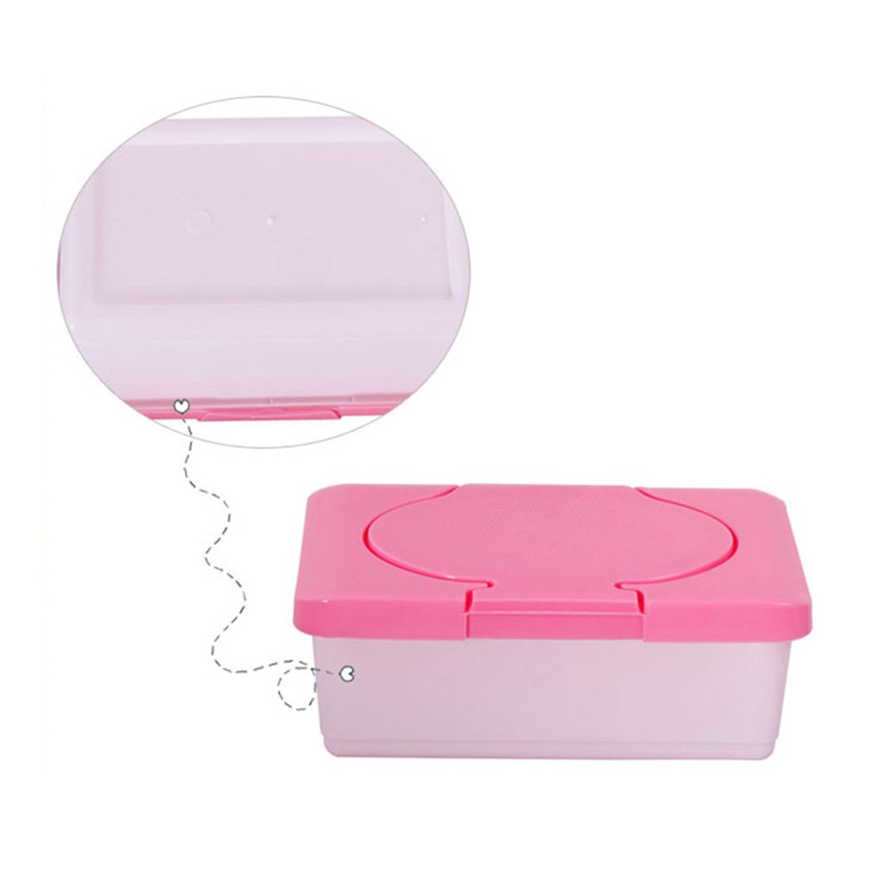 VEAREAR Wipes Storage Case Wet Tissue Storage Box Plastic Case Home Car Office Wipes Dispenser Case Baby Wipes Holder Refillable Container with Buckle Lid for Home Car Office