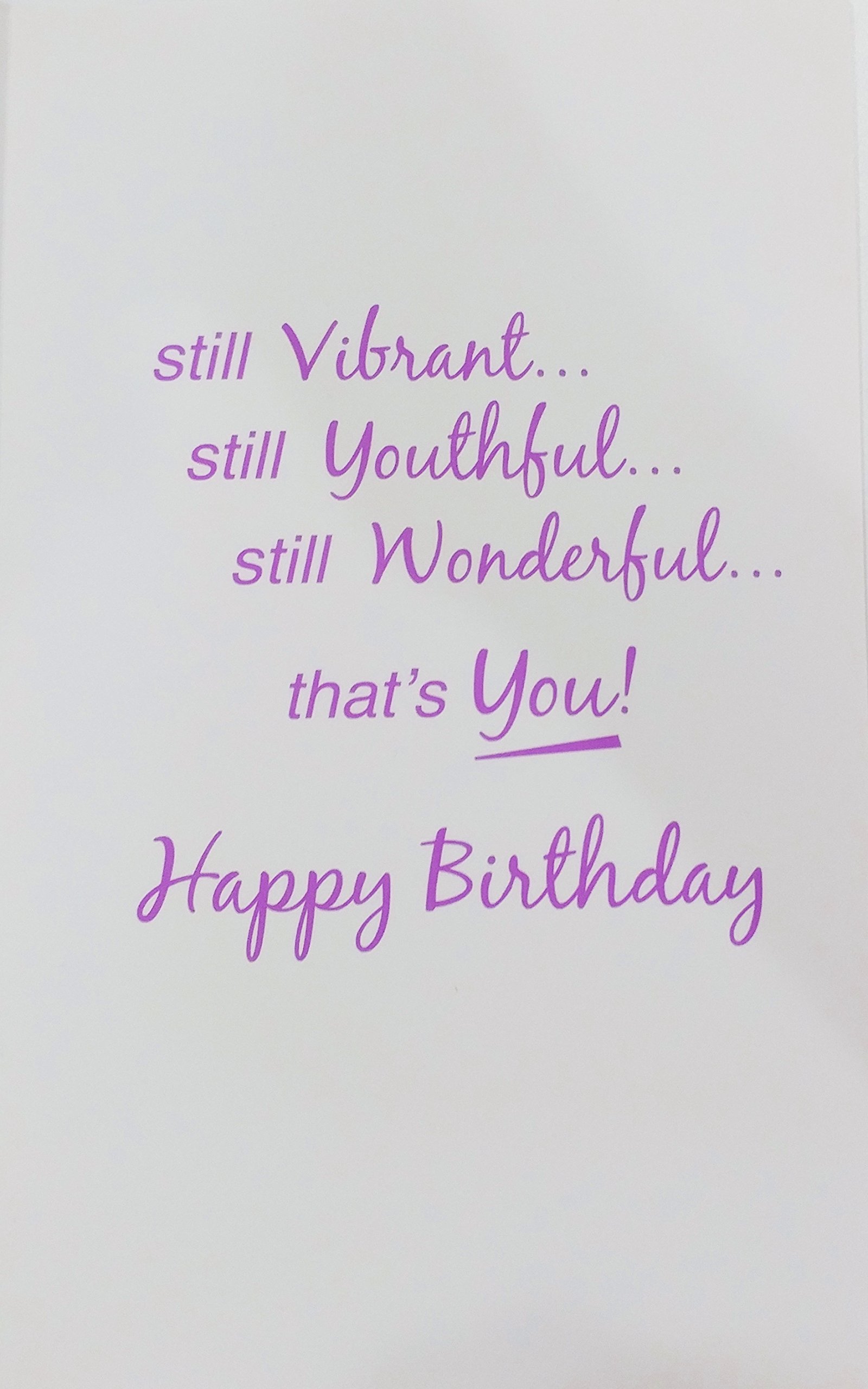 90 Years Young - Happy 90th Birthday Greeting Card - Ninety Years Old - "Vibrant Youthful Wonderful - that's YOU!"