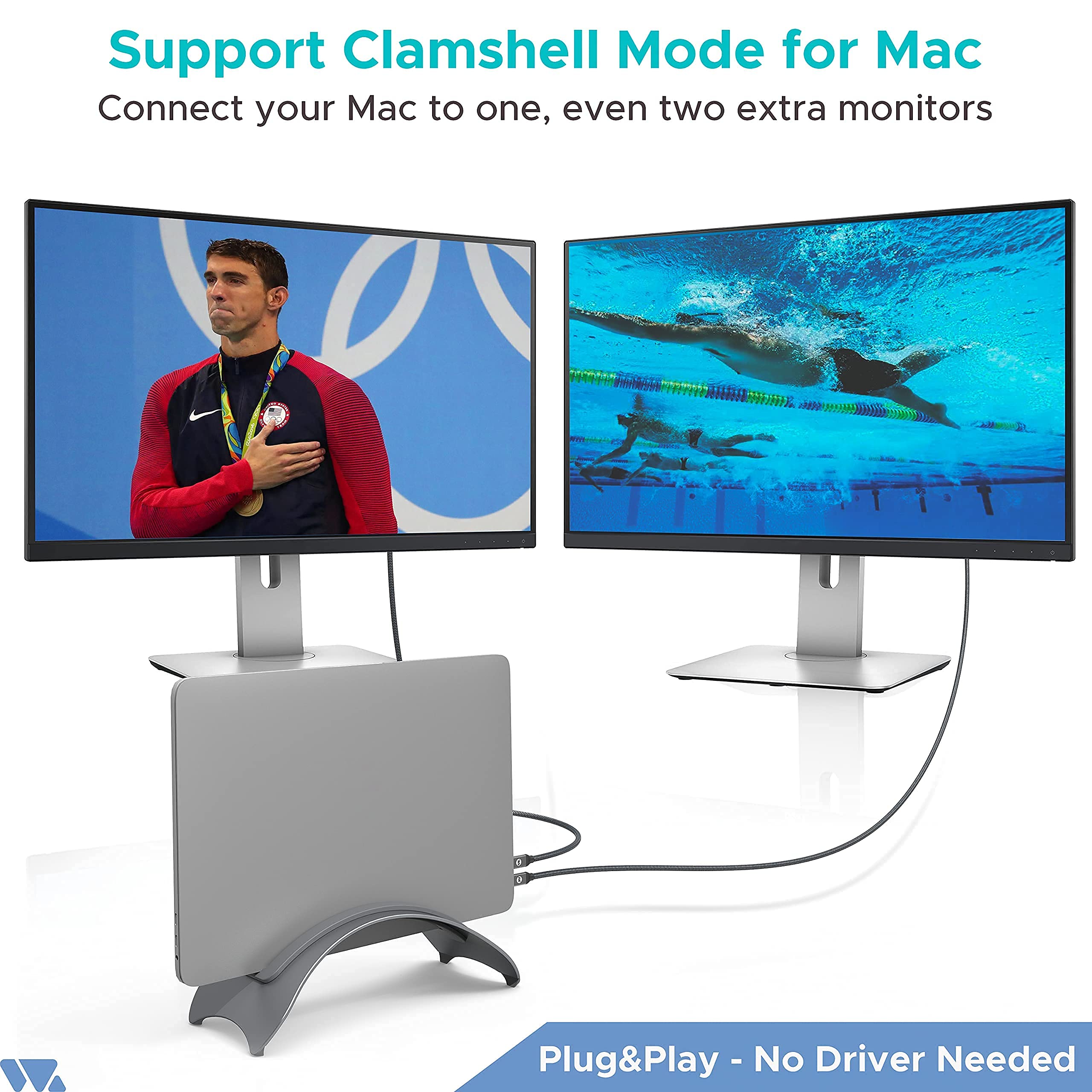 Warrky USB C to DisplayPort Cable (4K60Hz, 2K165Hz) + USB C to HDMI Cable (4K30Hz) Bundle