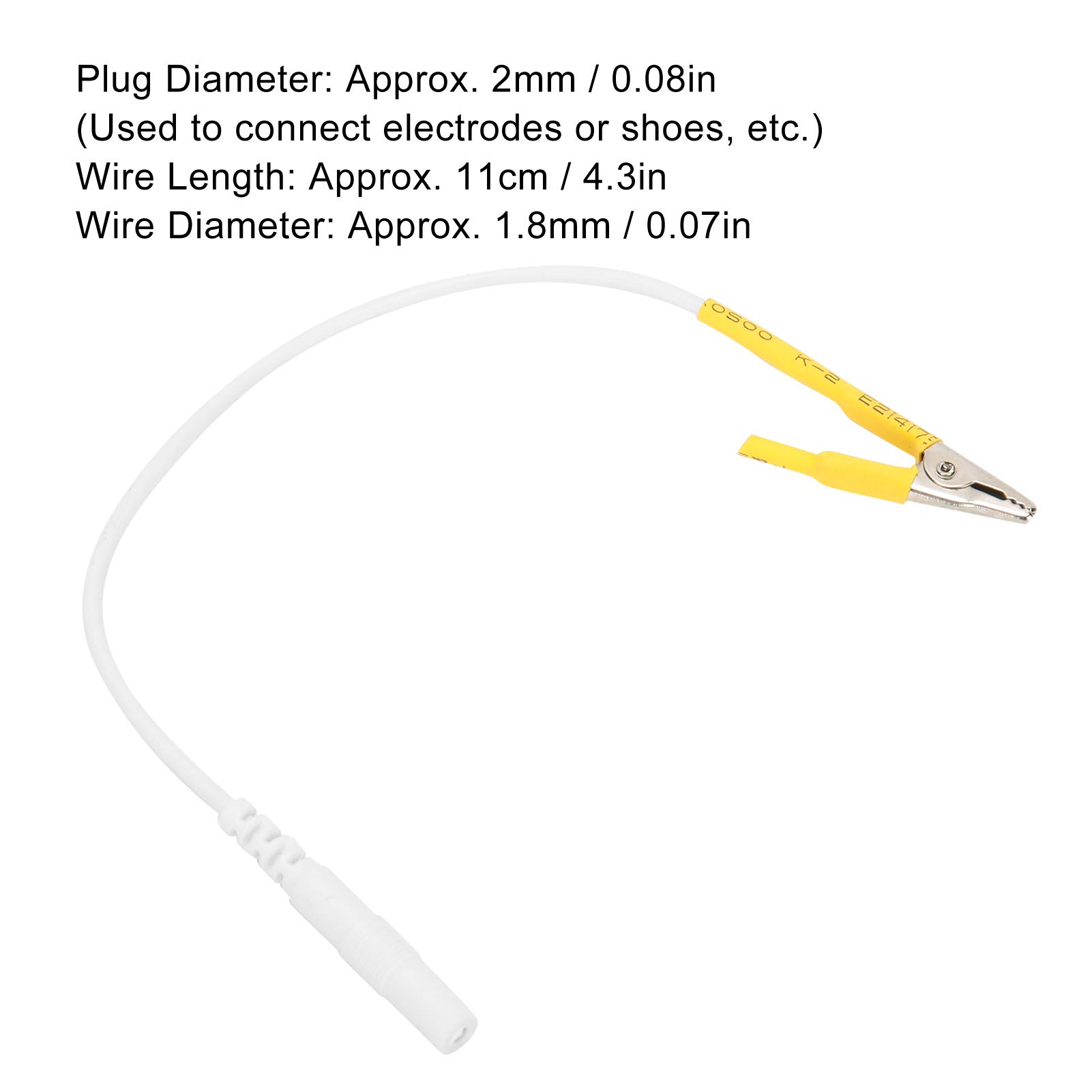 20Pcs TENS Wire Cable Clip - BesCable Electrode Leadd Wires with Alligator Clips for TENS Unit Physiotherapy Machine (Yellow)