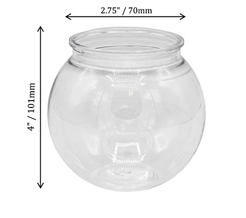 Creative Hobbies - 12 Pack - 4 Inch (100mm) Ivy Bowls Clear Plastic Shatterproof - Great For Fishbowl, Carnival Games, Candy, Party Favors, Table Centerpieces, Vase, Drinks