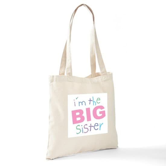 CafePress I'm The Big Sister Tote Bag Natural Canvas Tote Bag, Reusable Shopping Bag