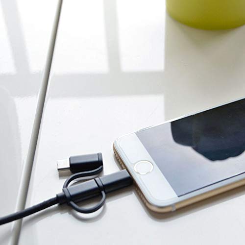BoxWave Cable Compatible with Polaroid Mint Pocket Printer (Cable by BoxWave) - AllCharge 3-in-1 Cable for Polaroid Mint Pocket Printer - Jet Black