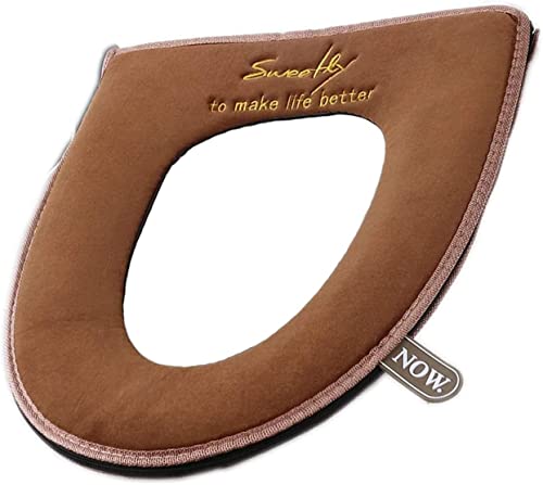 1Pcs Toilet Seat Cover Warm Pads, Toilet Seat Cover Cushion, Warm Toilet Seat Covers, Cute Toilet Seat Mat (Brown)