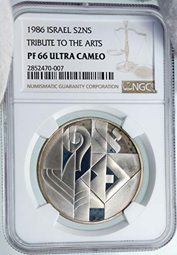 1986 IL 1986 ISRAEL Art Israeli Menorah Lamp VINTAGE AR 2 2 Sheqalim PF 66 ULTRA CAMEO NGC