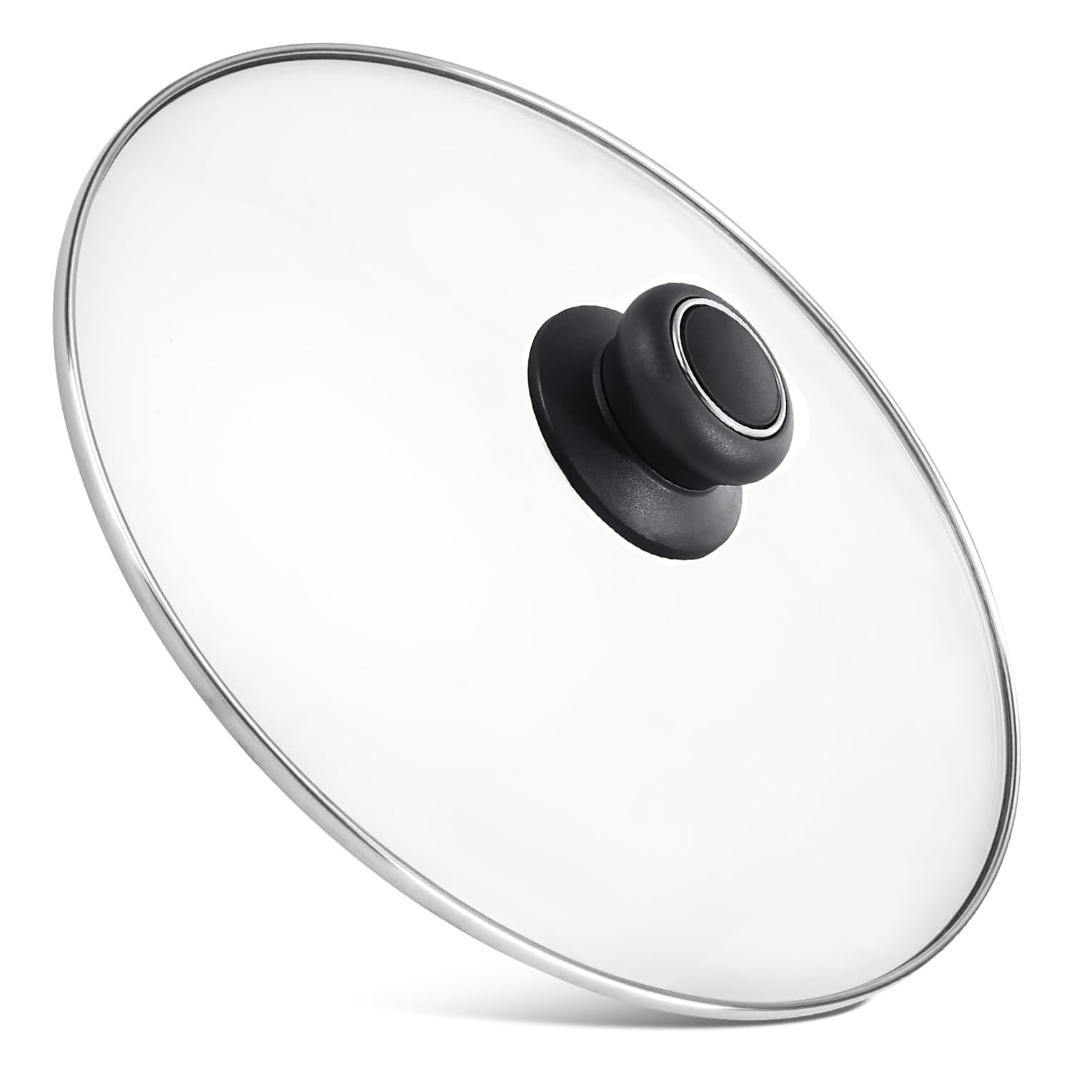 13 Inch Pan Lid Tempered Glass Pot Lid Replacement Pan Cover for Cast Iron Skillets, Frying Pans, Pots and Wok, Clear