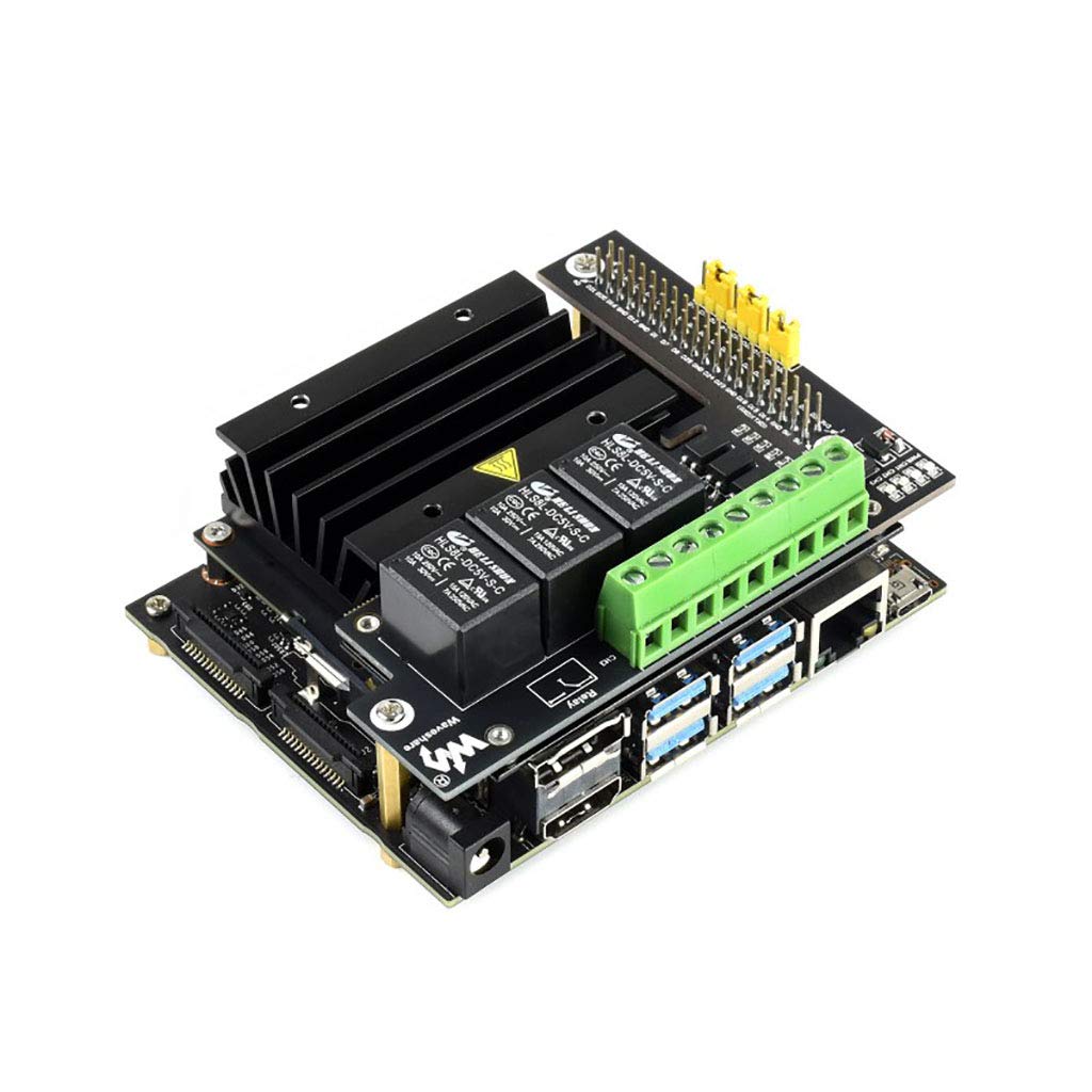 Coolwell Waveshare Quality 3-Ch(Channel) Relay Expansion Board Designed for Jetson Nano, Optocoupler Isolation Directly Pluggable Up to 2X Stackable