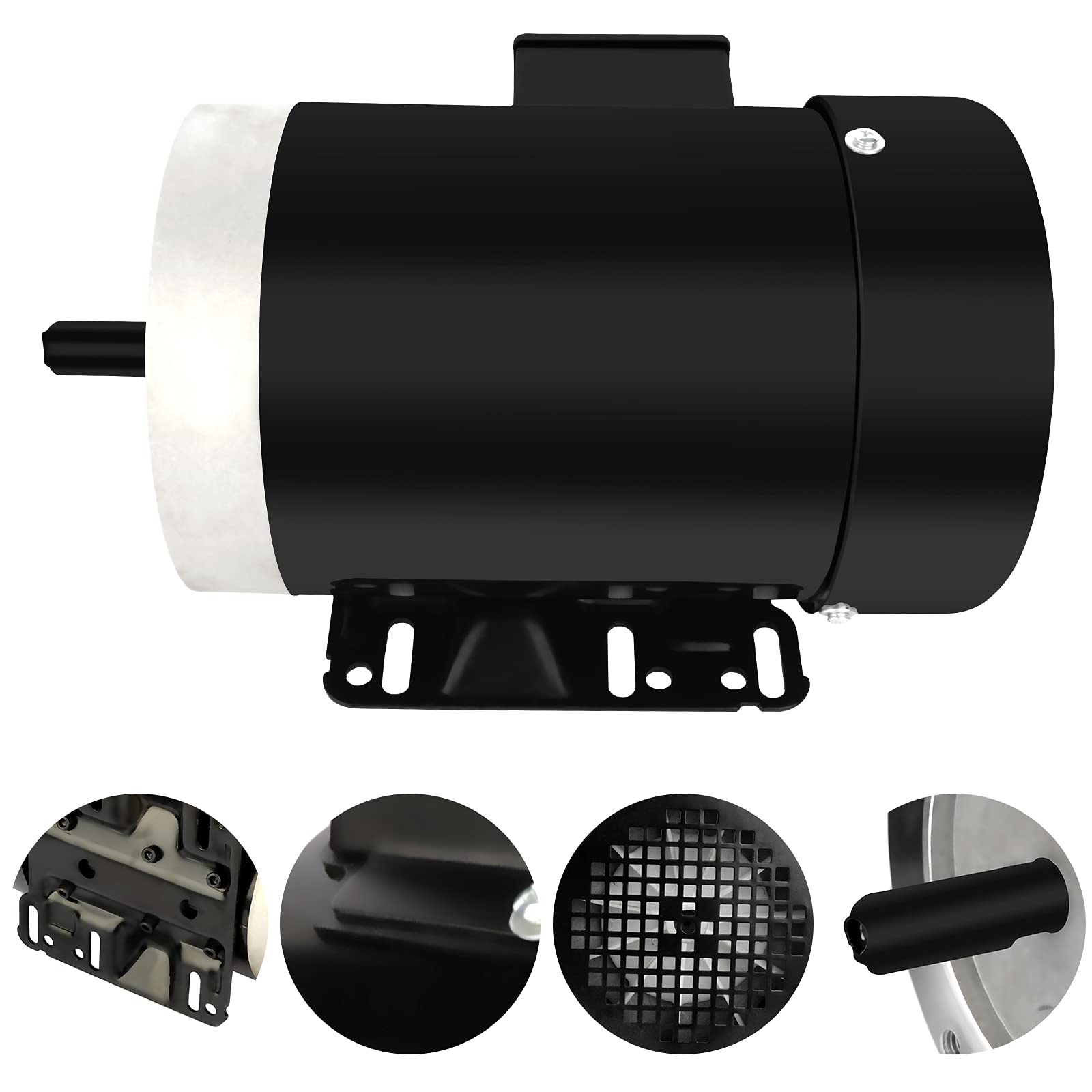 2HP Electric Motor 3450 RPM General Purpose Three Phase Motor 230V/460V 56C Frame 5/8" Shaft Diameter CW/CCW Rolled Steel Shell 60 HZ TEFC