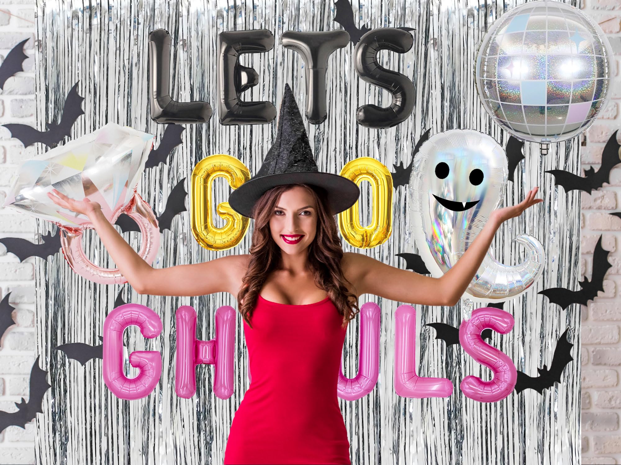 16 PCS Lets Go Ghouls Party Decorations Boos Before I Dos Balloons Halloween Bride Shower Bachelorette Engagement Bach Decor