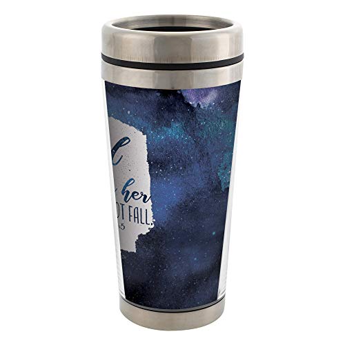 Elanze Designs God is Within Her She Will Not Fall Stainless Steel 16 oz Travel Mug with Lid