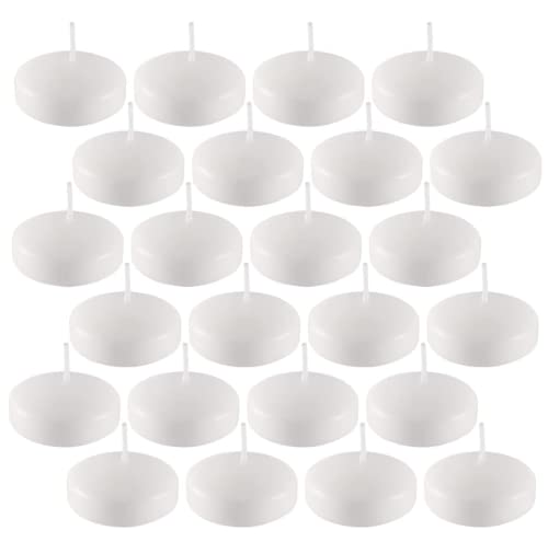 24 Pack Floating Candles, 2 Inch White Unscented Dripless Burning Candles, Simply Floating Candles, Special Events, Holiday Festivities, Party, Valentine's Day, Wedding (2 inch (24 Pack), White)