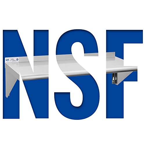 HALLY SINKS & TABLES H Stainless Steel Shelf 18 x 36 Inches, 350 lb, Commercial Wall Mount Floating Shelving for Restaurant, Kitchen, Home and Hotel