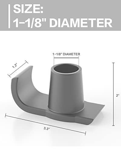Agrish 6-Pack Walker Glide Skis, Universal Fit Walkers with 1-1/8 Inch Shaft Handicapped Walker Accessories Tool-Free, 6 Count, Gray
