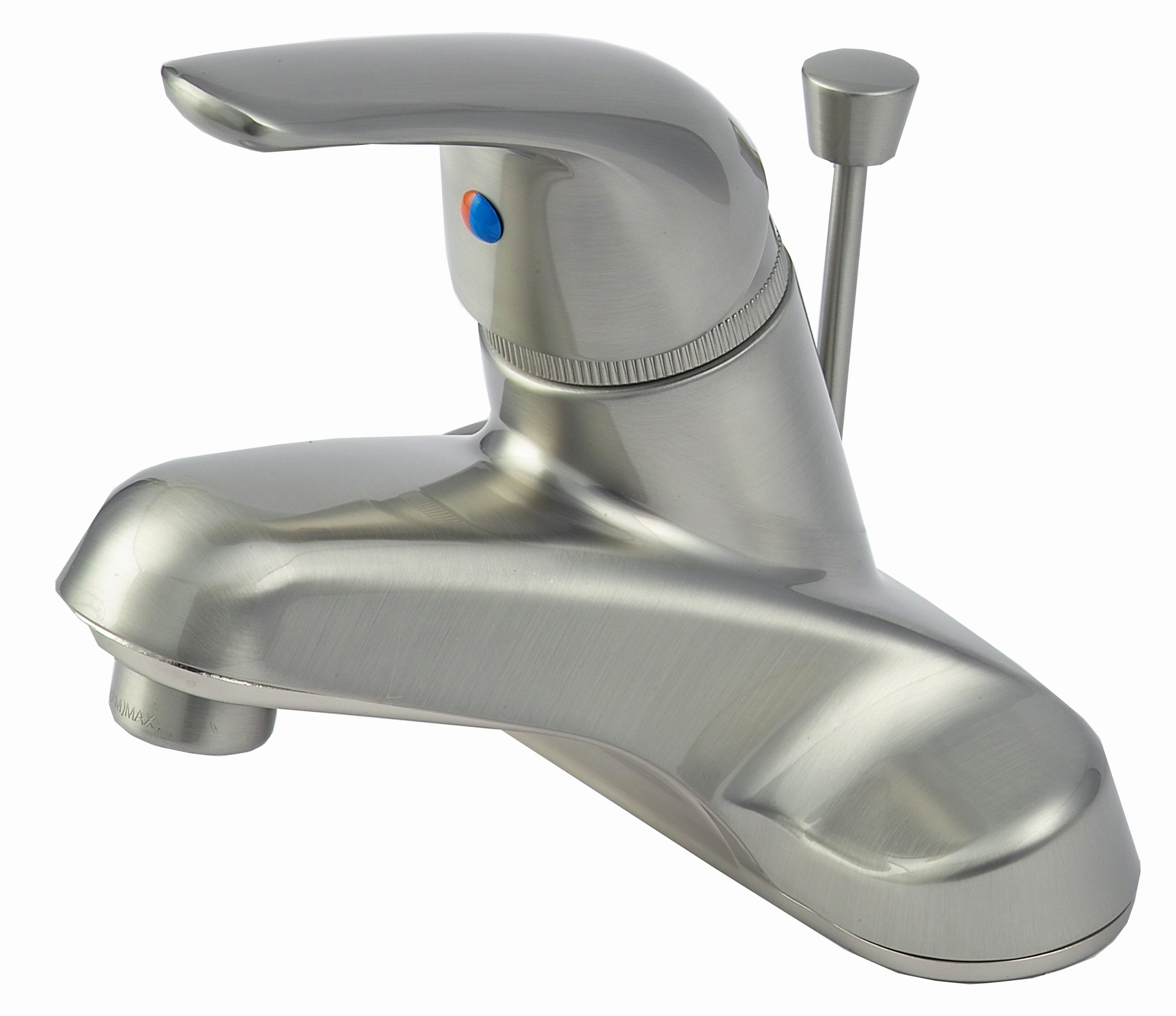 4" Single Handle Bathroom Commercial Lavatory Centerset Faucet with Matching Pop-Up Drain, Brass Built in Satin Nickel Finish, Washerless - by Plumb USA