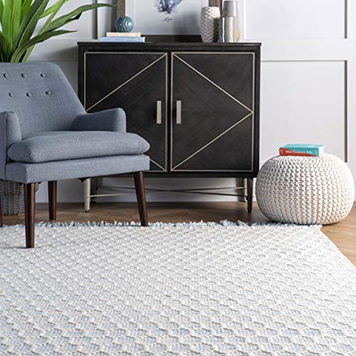 nuLOOM BeeHive Tassel Wool Area Rug, 6' x 9', Baby Blue