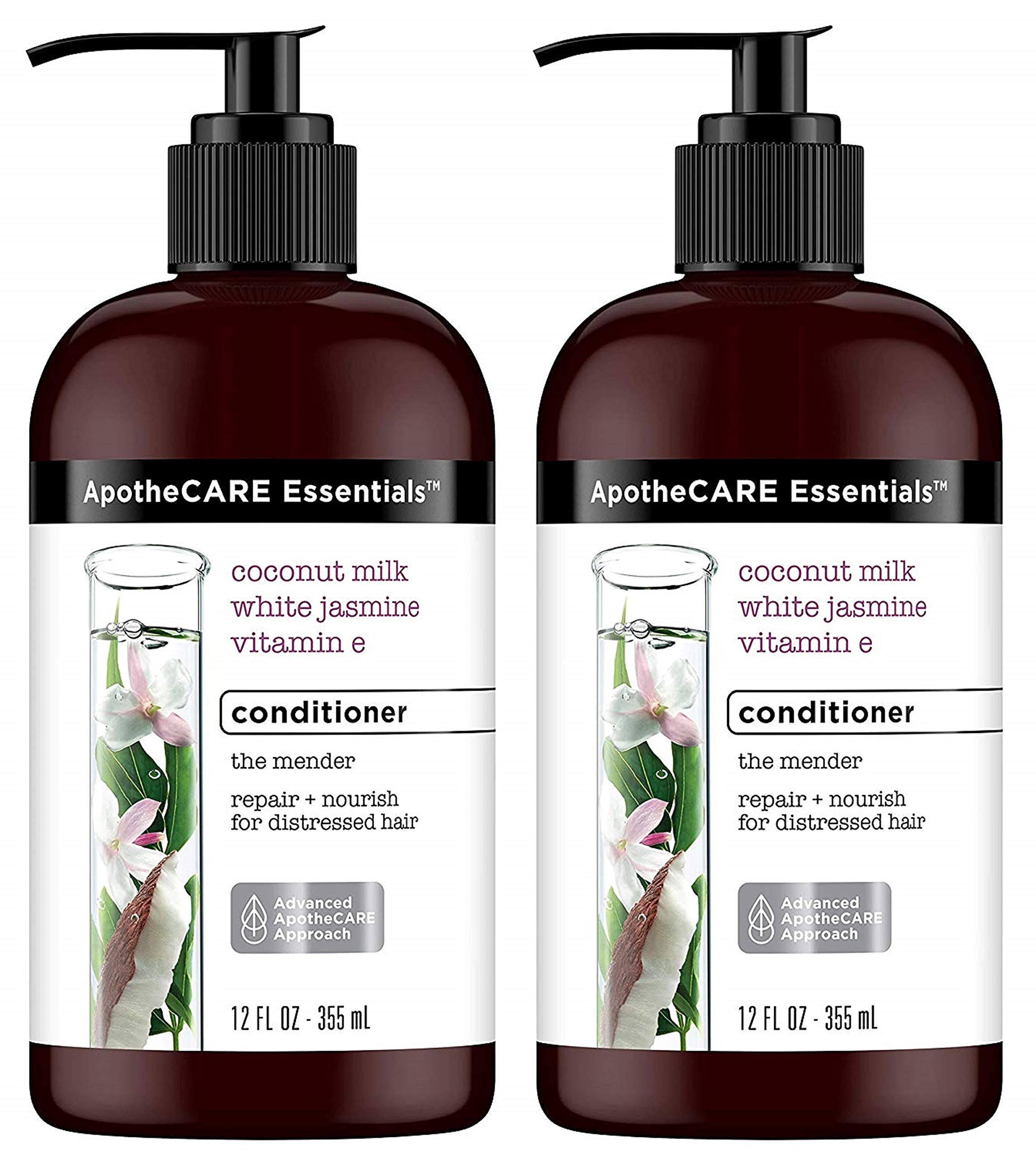 ApotheCARE Essentials Conditioner - The Mender - Coconut Milk, White Jasmine, Vitamin E - Net Wt. 12 FL OZ (355 mL) Per