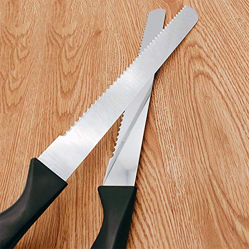 Bread Knife,Bread Slicer,10-Inch serrated knife, High Carbon Stainless Steel Cake Knife, Serrated Bread Cutter with two green splitters