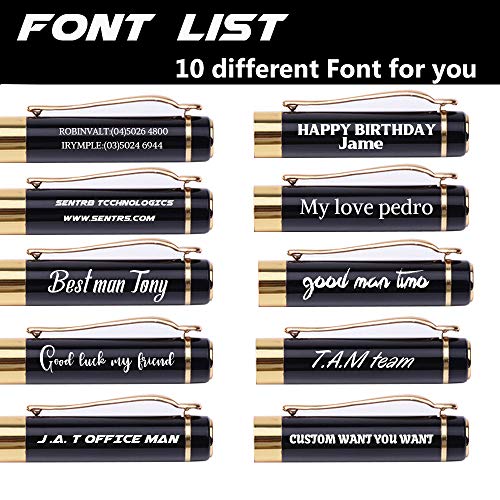 Ancolo Personalized Fountain Pen- Quality Pen Custom Engraved your own Name, Slogan,Logo,Company Team Name, Perfect for Writer, professor, Calligrapher, students-Metal Body Black ink Perfect for Bank