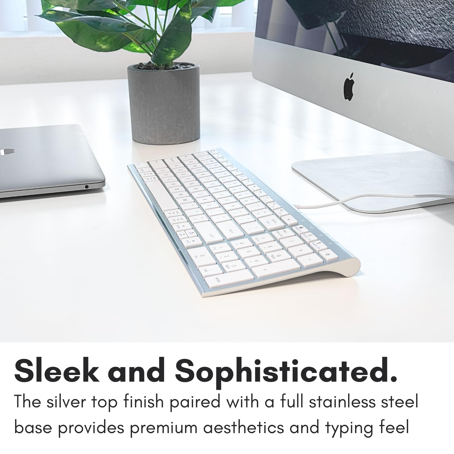 Macally Wired Keyboard for Mac, Compatible Apple Keyboard - Slim, Space-Saving Design USB Keyboard with Numeric Keypad - Budget-Friendly Laptop, MacBook Pro/Air, iMac Keyboard Replacement