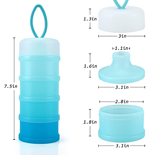 Accmor 2pcs Baby Milk Powder Formula Dispenser, Formula Dispenser On The Go, Stackable Formula Container for Travel, Non-Spill Baby Snack Storage Container, BPA Free