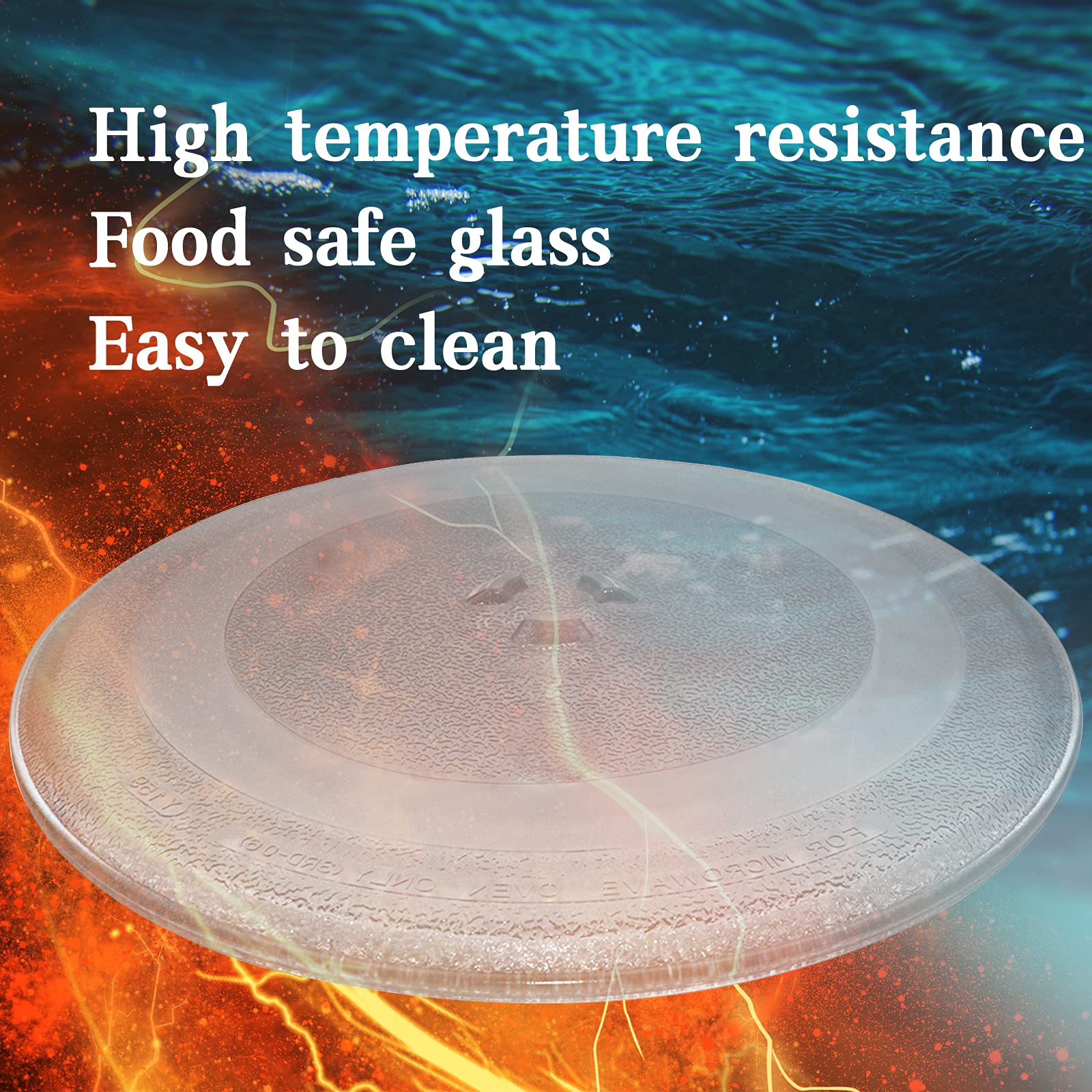 12" Microwave Plate Replacement, Compatible with Whirlpool Glass Turntable Tray, Equivalent to W10337247, W11367904