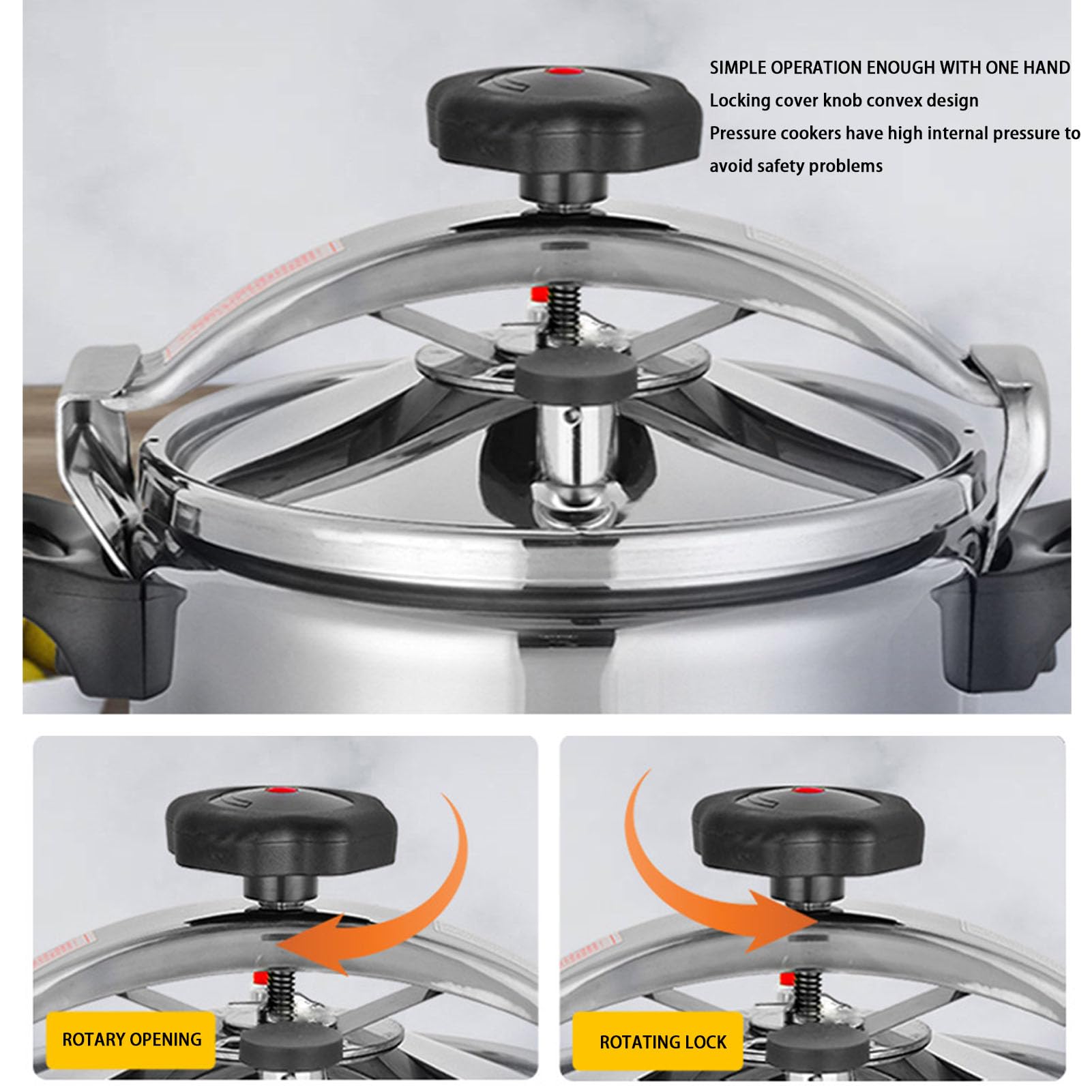3L Pressure Cooker Aluminum Alloy, Cooking Explosion Proof Pressure Cooker Universally Suitable for Gas Stoves, Flat Top Stove