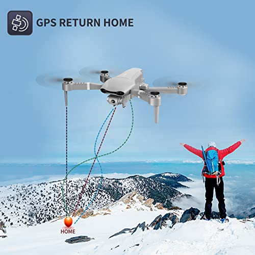 4DF3 GPS Drone with 4K Camera for Adults,5G FPV Live Video RC Quadcopter for Toys Gift,GPS Auto Return Home, Follow Me,Gravity Control,Waypoint Fly, Headless Mode,2 Batteries,