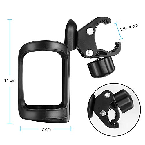 Accmor Stroller Cup Holder, Bike Cup Holder, 360 Degree Rotatable Cup Holder for Stroller, Bike, Wheelchair, Walker, Scooter, Universal Cup Holder for Uppababy Strollers, 2 Pack
